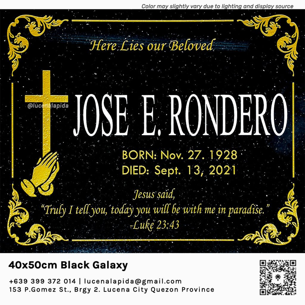 Standard Lapida: Black Granite – Lapidahan